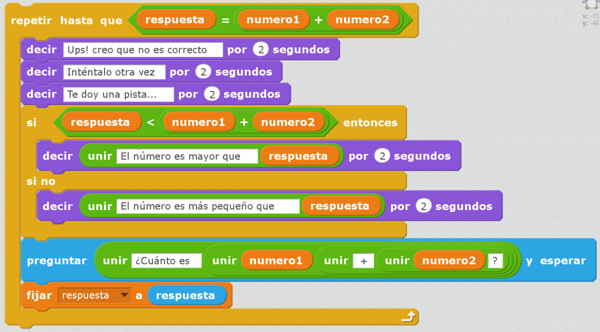 Trabajando las matemáticas con Scratch – Programamos